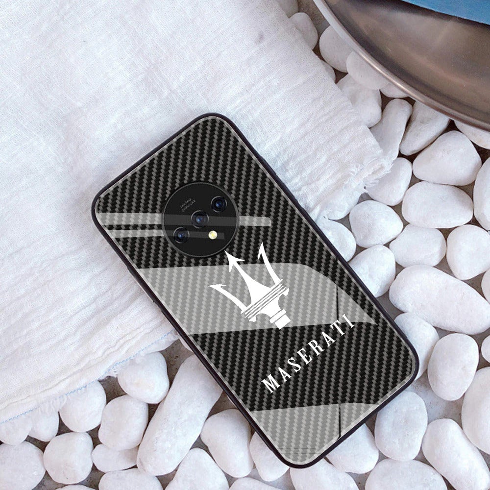 Maserati Tempered Glass Carbon Fiber Case – CarFansZone